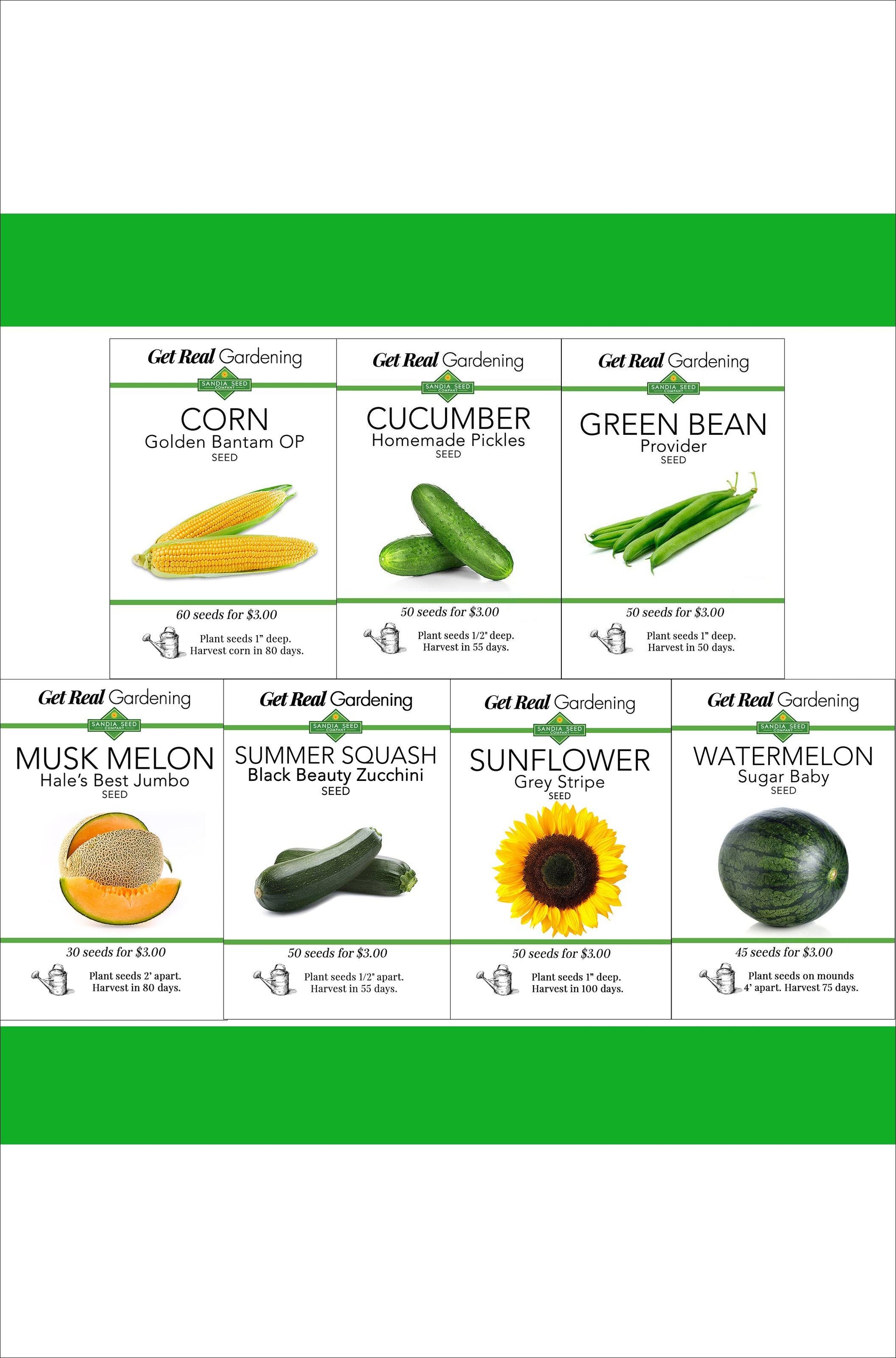 Warm-Season Vegetable Bundle with 7 Seed Packets – Sandia Seed Company