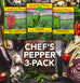 Chef's Sweet Pepper 3-Pack: Padron, Paprika and Pepperoncini Seeds 15% ...